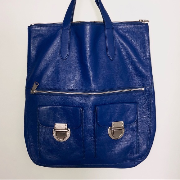 Fossil | Bags | Fossil Blue Leather Bag | Poshmark